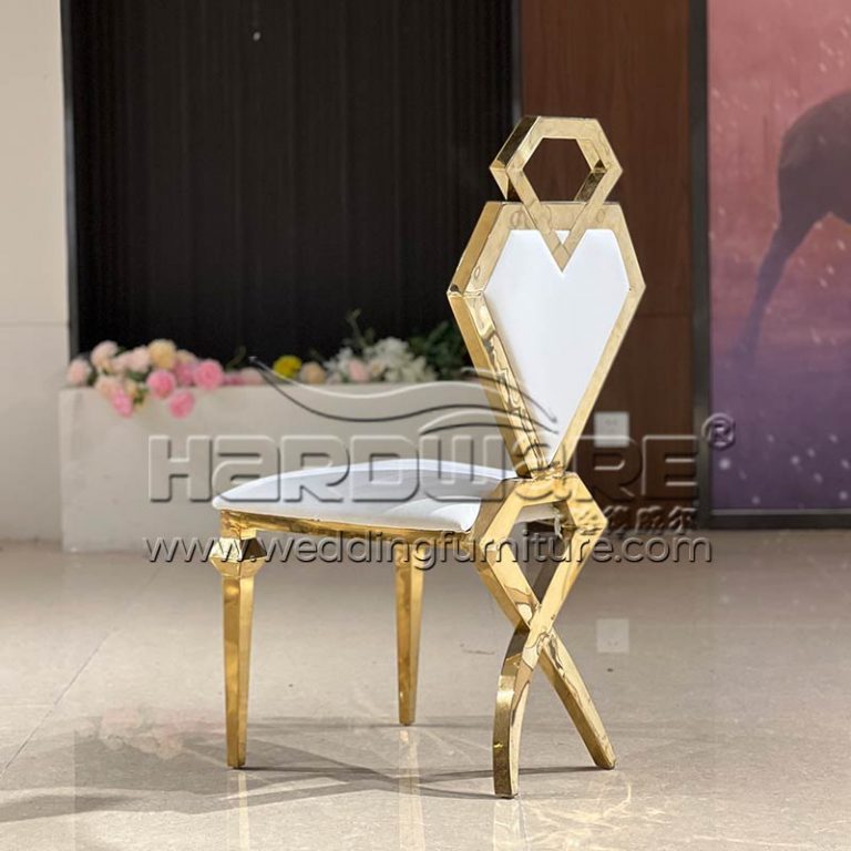 Luxury Diamond Shape Gold Stainless Steel Wedding Chair