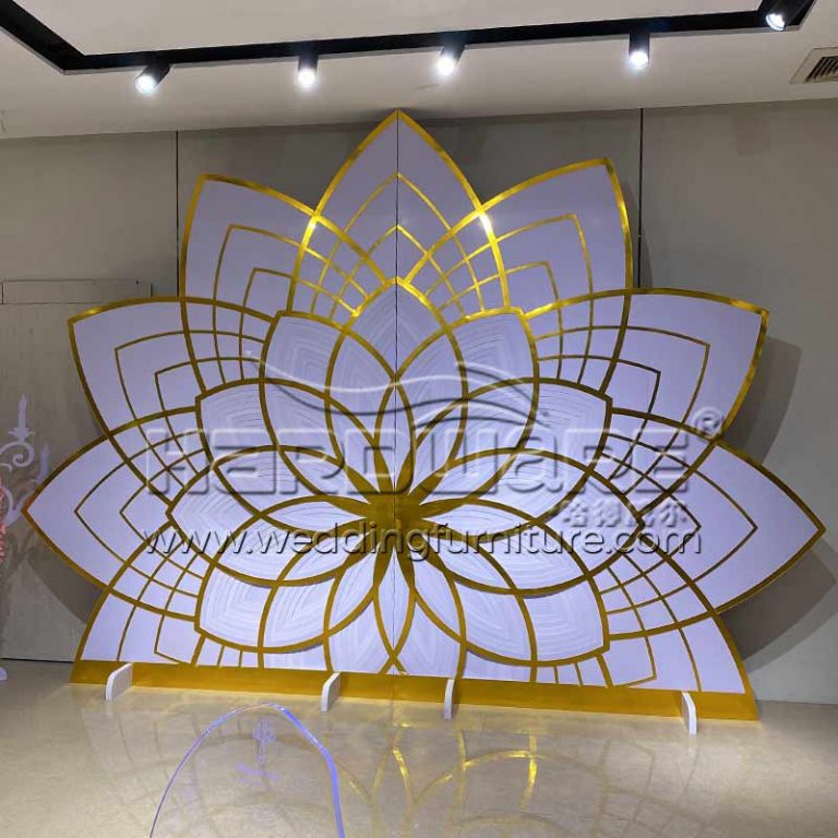 Golden / Silver Lotus Backdrop Beautiful Lotus Flower Cutout