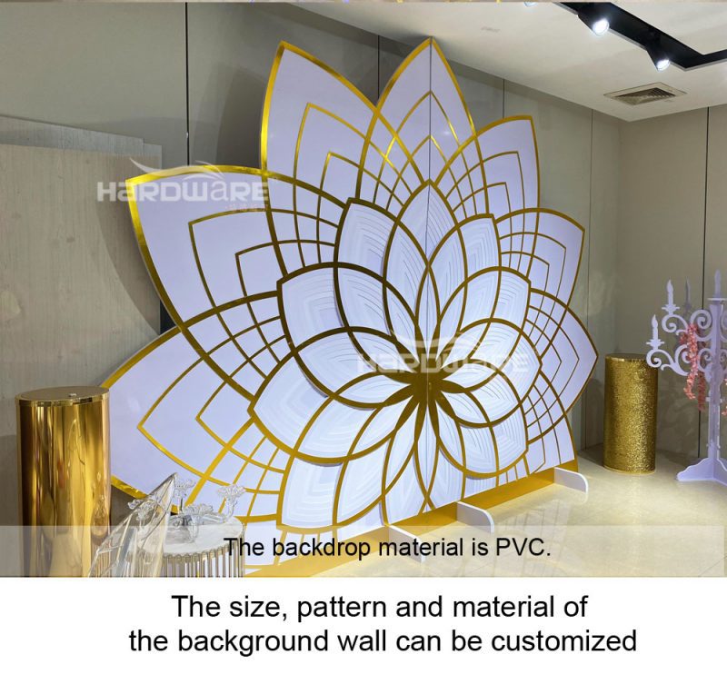 Golden / Silver Lotus Backdrop Beautiful Lotus Flower Cutout
