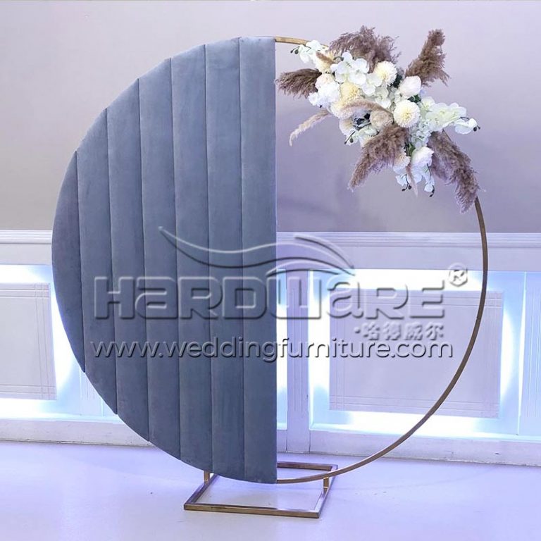 Pink Velvet Round Shape Backdrop Wedding Decor Panel