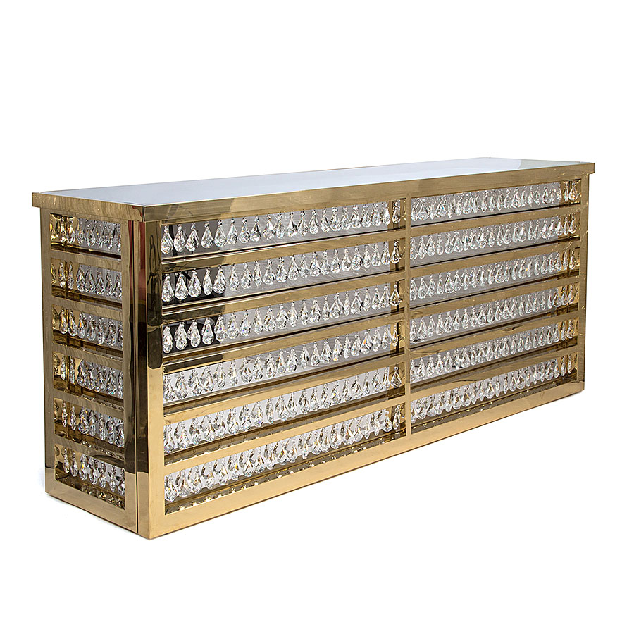 Hang crystal rectangle customzied size bar counter wedding furniture