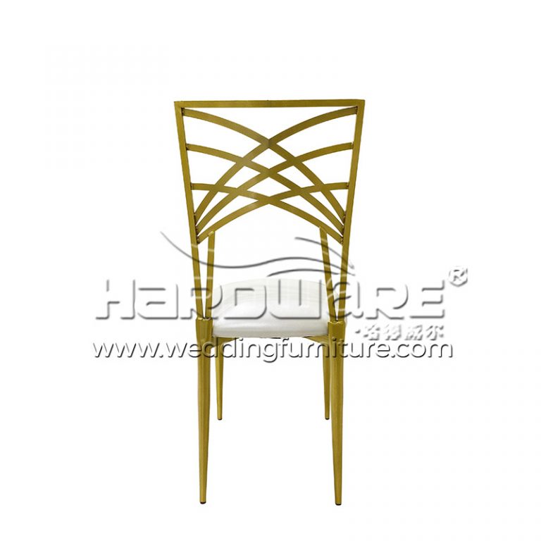 Modern Metal Banquet Chair Unique Carved Design Back
