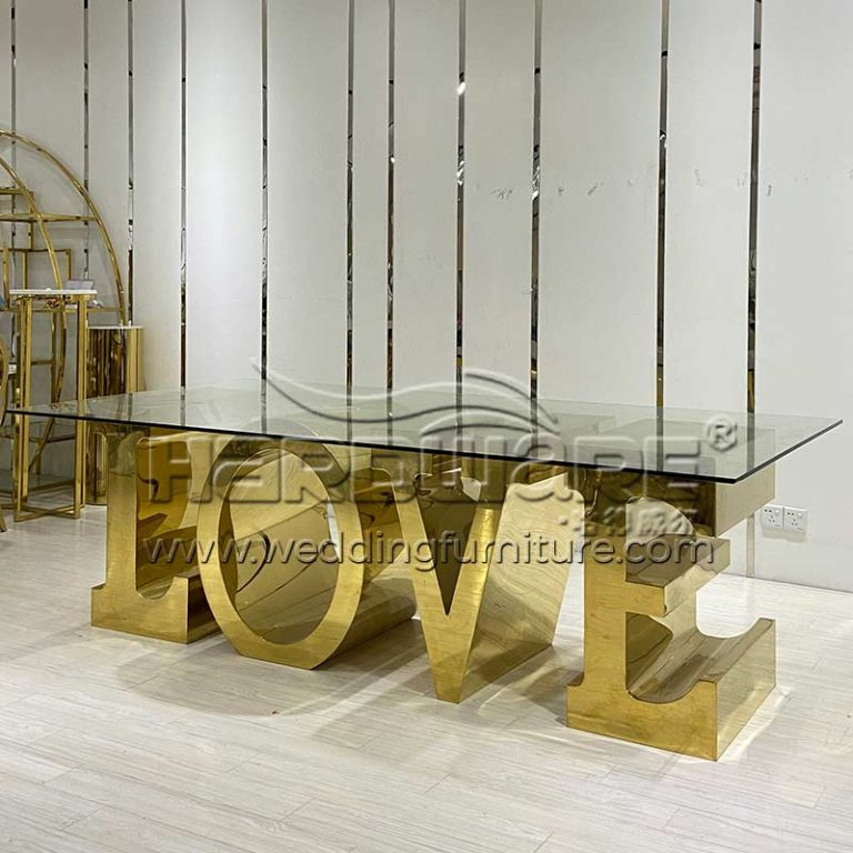 Table Romantic Stainless Steel Love Letter Wedding Table