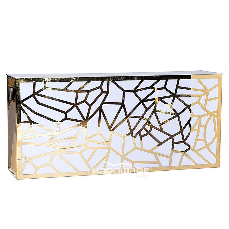 Unique pattern design gold bar counter Wedding furniture