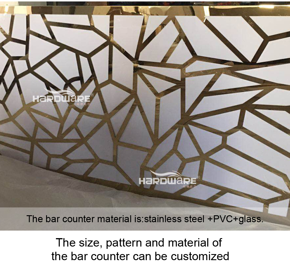 Unique pattern design gold bar counter Wedding furniture