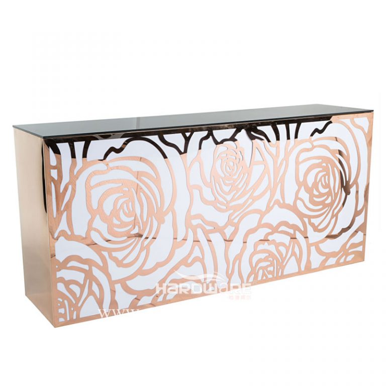 Modern design customzied pattern rose bar counter with led light ...