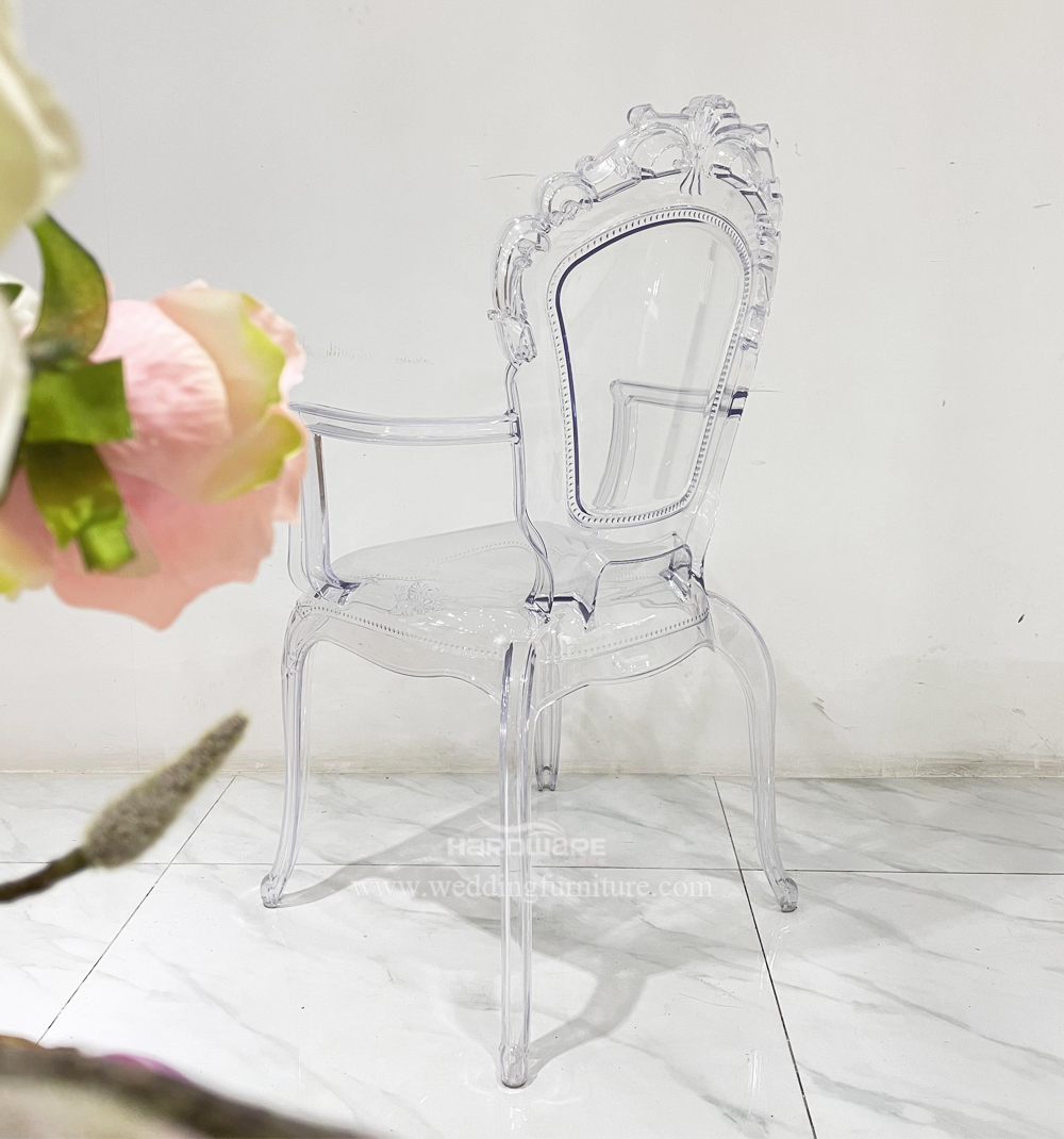Armrest Crystal Wedding Clear Transparent Plastic Chair