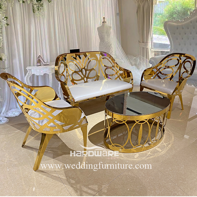 Wedding sofa set Bride and groom stainless steel