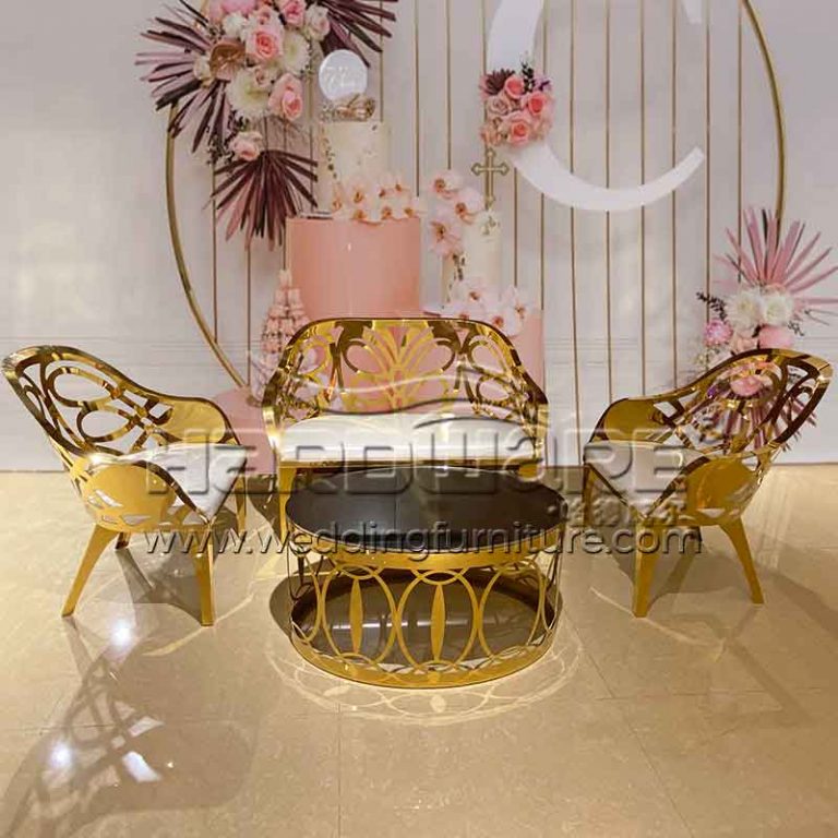 Wedding sofa set Bride and groom stainless steel