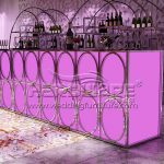 Circle Pattern PVC And Gold Stainless Steel Bar Counter