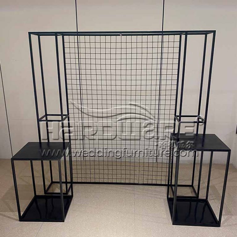 Square Black Iron Mesh Wedding Backdrop - Wedding Furniture