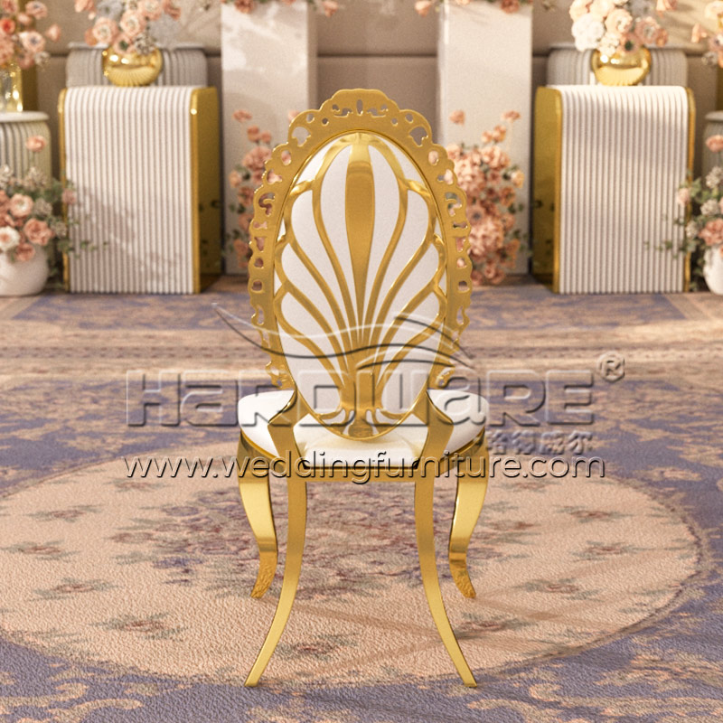 Luxury modern chair with royal pattern back-weddingfurniture