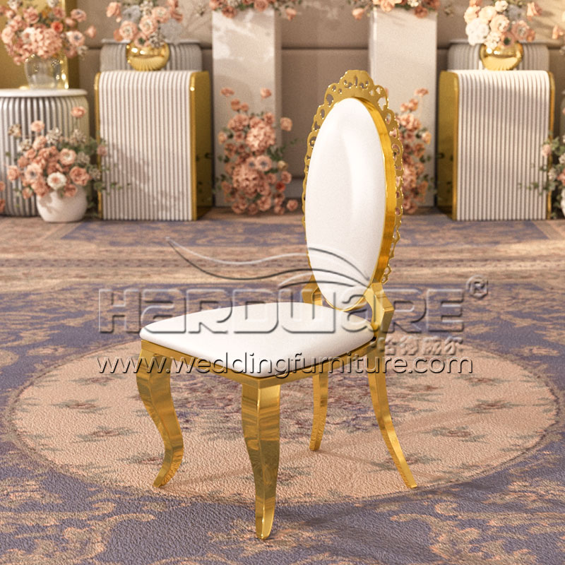 Luxury modern chair with royal pattern back-weddingfurniture
