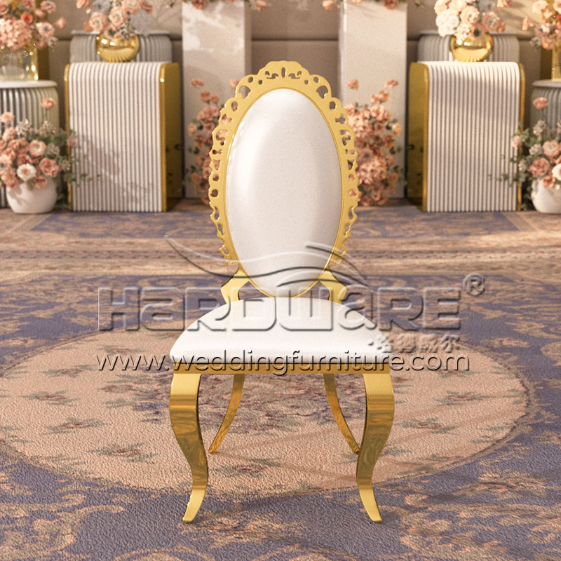 Luxury modern chair with royal pattern back-weddingfurniture