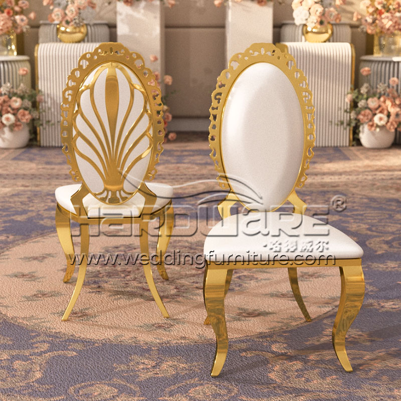 Luxury modern chair with royal pattern back-weddingfurniture
