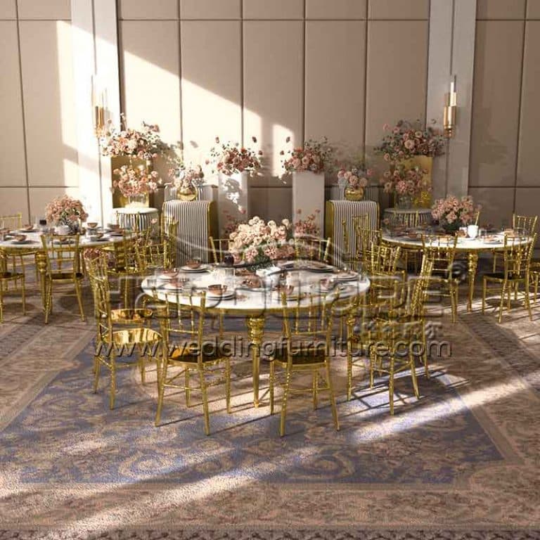 Event round table and chairs set for weddings