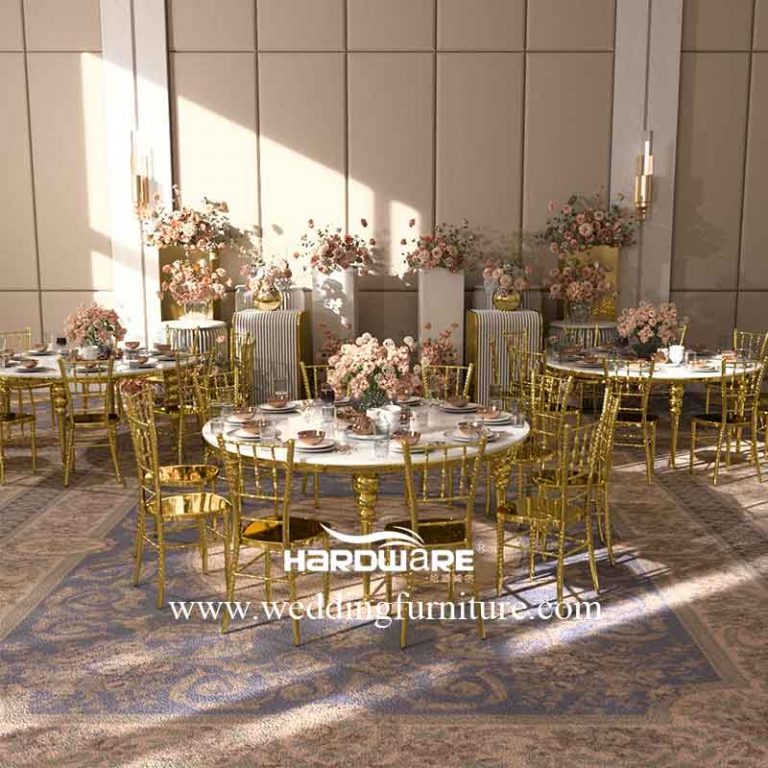 Event round tables and chairs set for weddings