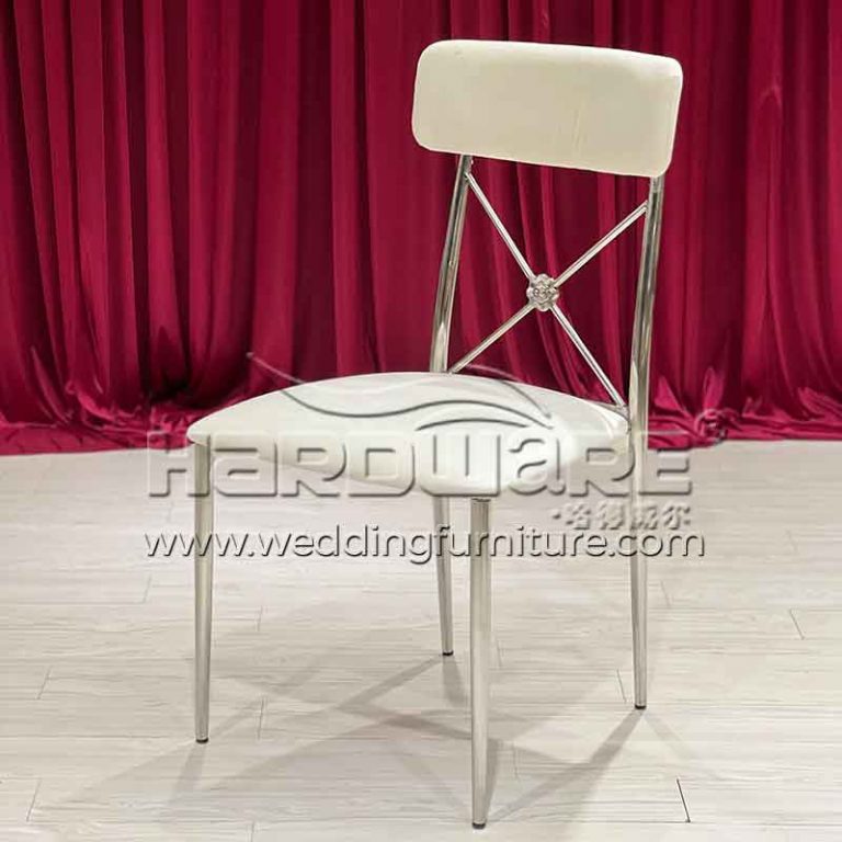 Crossback Dining Chair In Silver With Removable Back