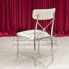 Crossback Dining Chair In Silver With Removable Back