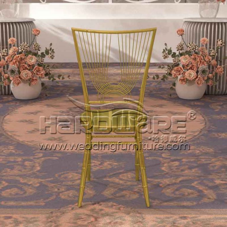 Gold Luxury Chair Elegant Cross Back Design