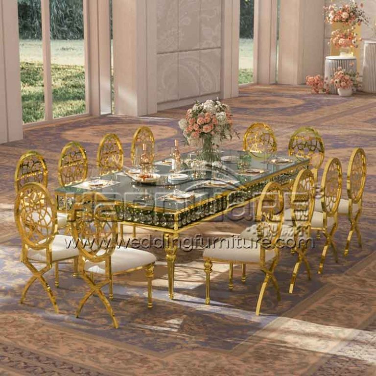 Crystal Rectangle Wedding Table For Event Catering