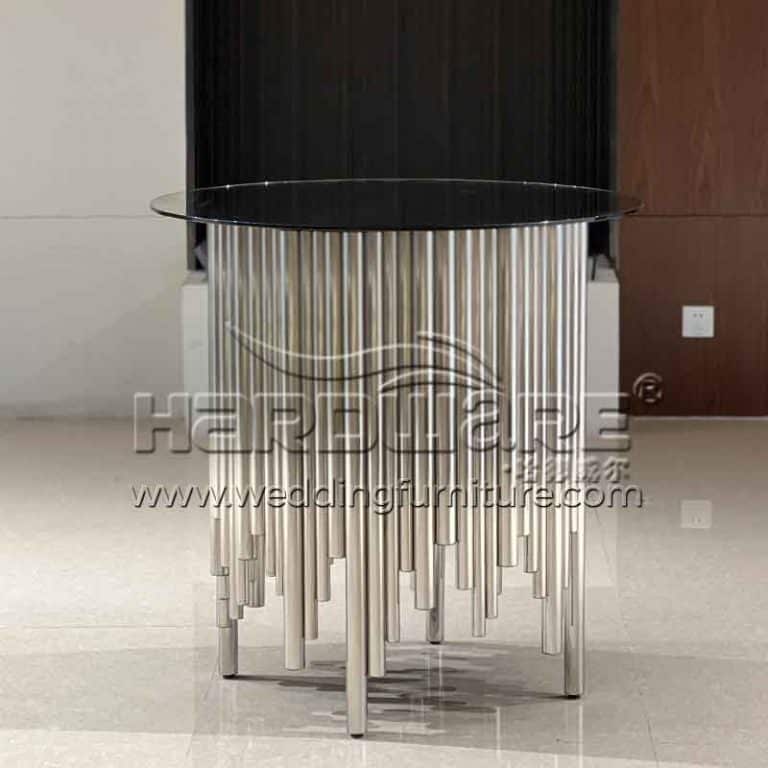 Modern Coffee Table Irregular Tubular Metal Base