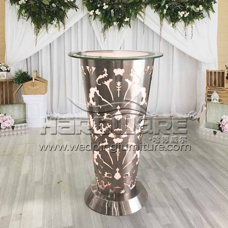 Bar Pub Table High Top With Remote Control LED Light