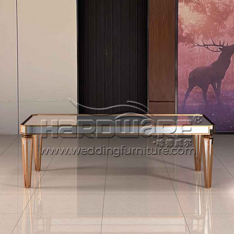 Rectangle banquet table mirror glass cover