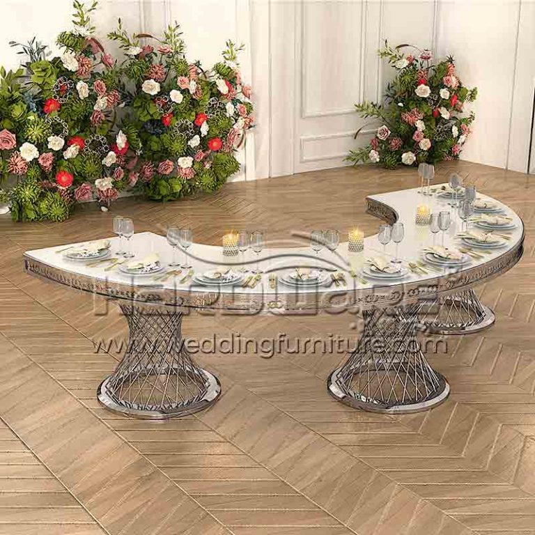 Round Dining Table Set Nest Base In Silver