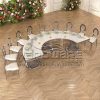 Round Dining Table Set Nest Base In Silver