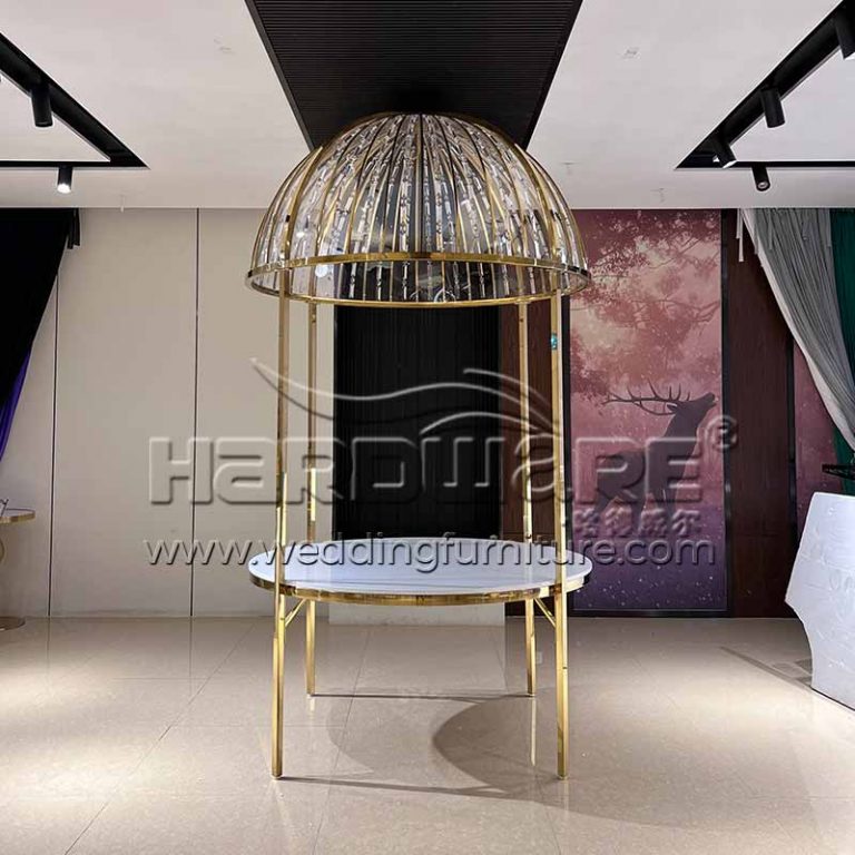 Crystal Dome Dining Table with White MDF Tabletop