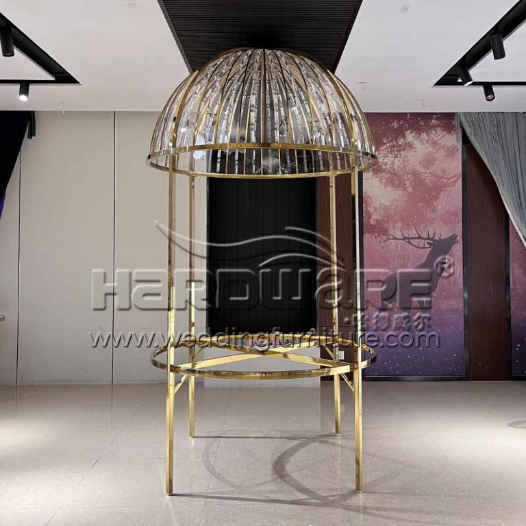 Crystal Dome Dining Table with White MDF Tabletop