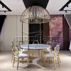 Crystal Dome Dining Table with White MDF Tabletop