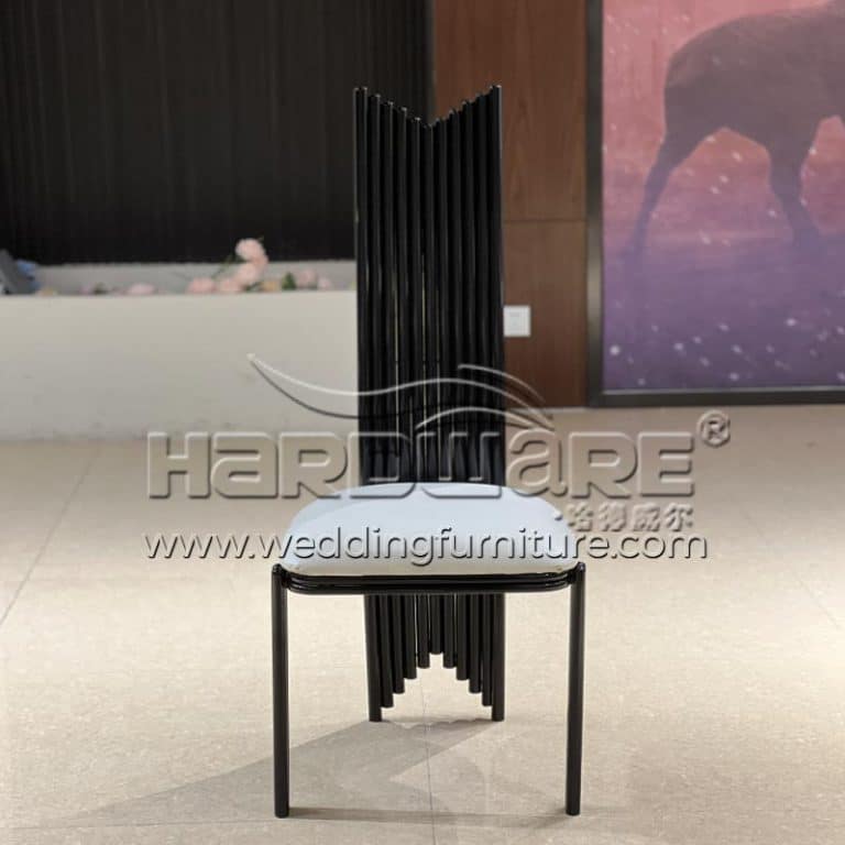 Gold Metal Wedding Chair High Back Royal Design