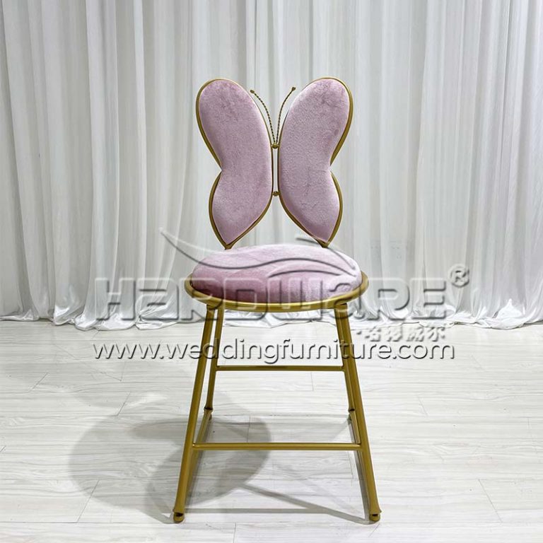 Butterfly Wing Chair Blue And Blush Velvet Event Seat