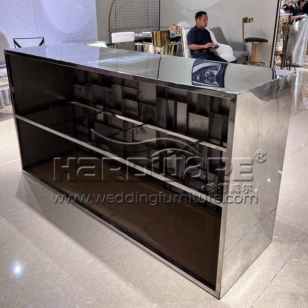 Bar Counter Unique Design Silver Stainless Steel Cabinet