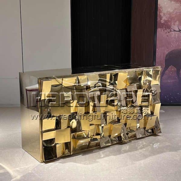 Bar Counter Unique Design Silver Stainless Steel Cabinet