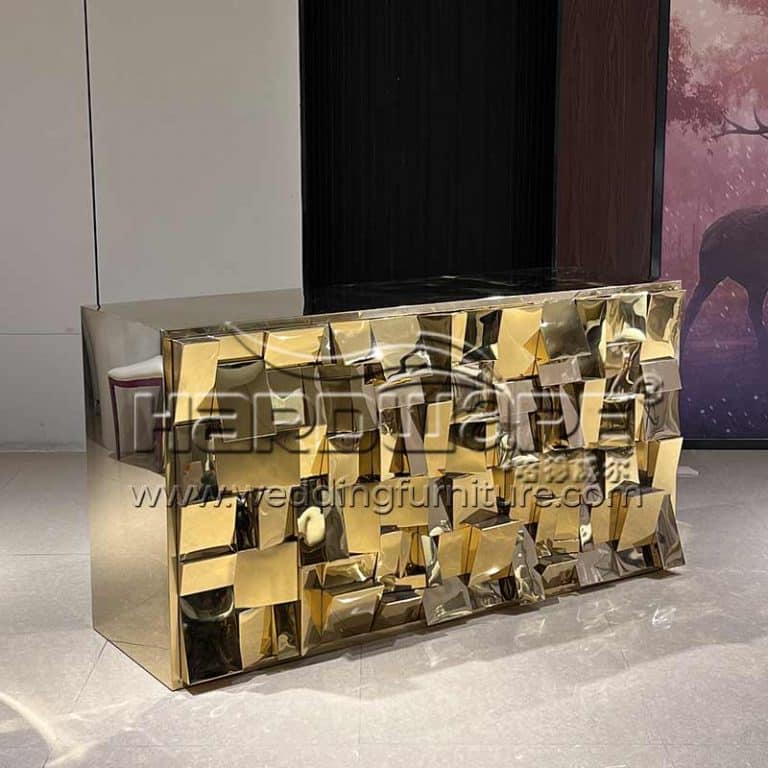 Bar Counter Unique Design Silver Stainless Steel Cabinet