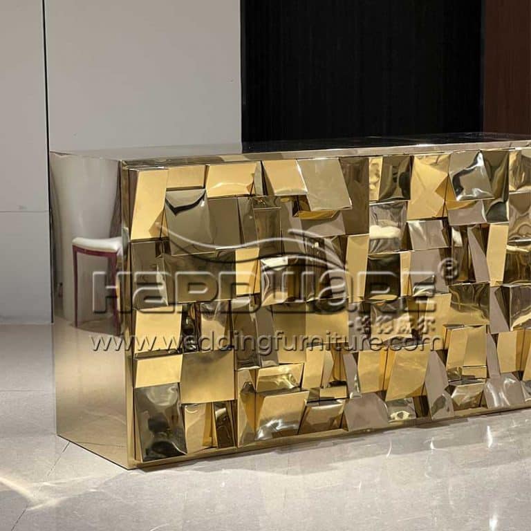 Bar Counter Unique Design Silver Stainless Steel Cabinet