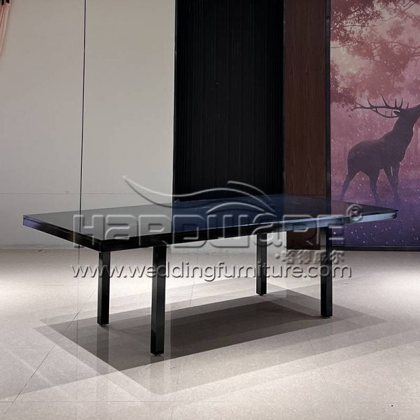 Formal Dinner Table Rectangular With Metal Straight Legs