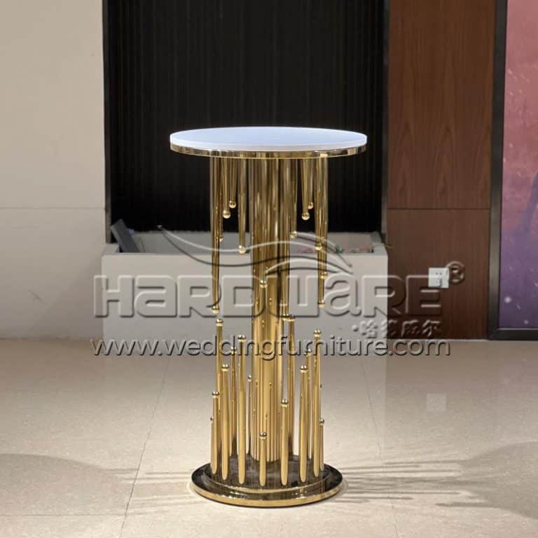 Tall Cocktail Table Round Gold Stainless Steel Party Stand