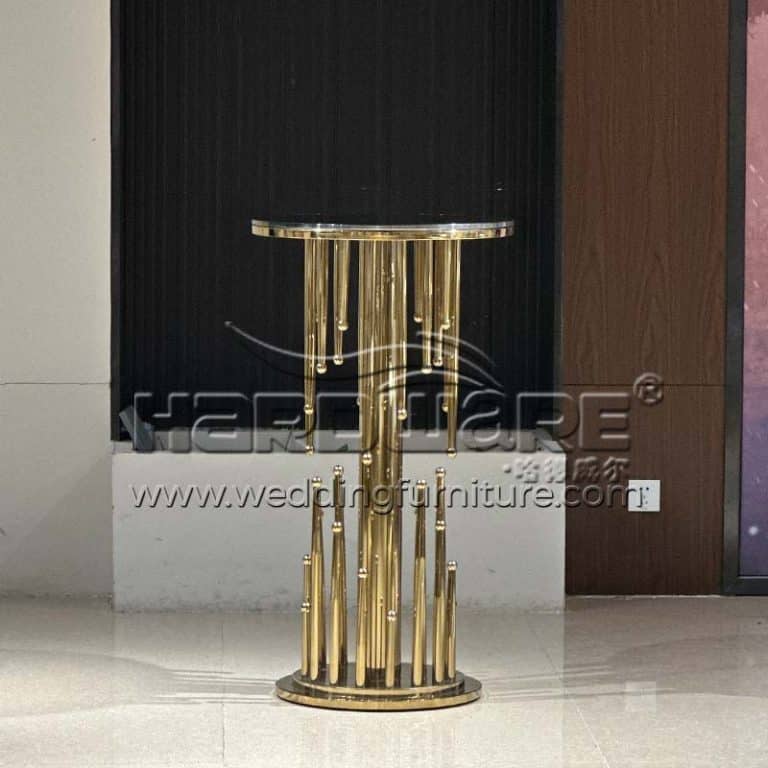 Tall Cocktail Table Round Gold Stainless Steel Party Stand